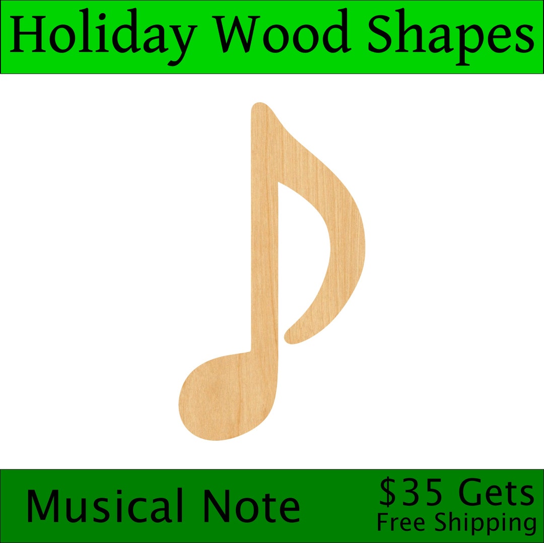Laser Cut Musical Note Wood Blank, Crafting Supplies, Wooden Cutout ...