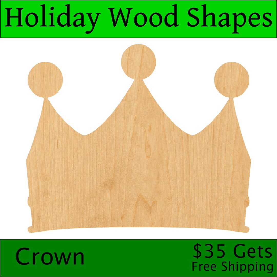 Laser Cut Crown Wood Blank, Crafting Supplies, Wooden Cutout, DIY ...