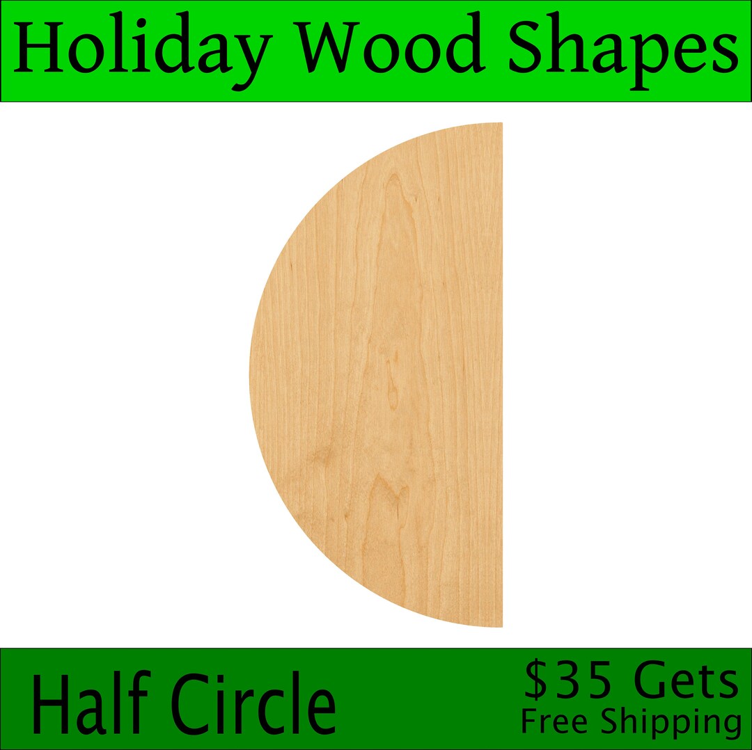 Laser Cut Half Circle Wood Blank, Crafting Supplies, Wooden Cutout, DIY ...