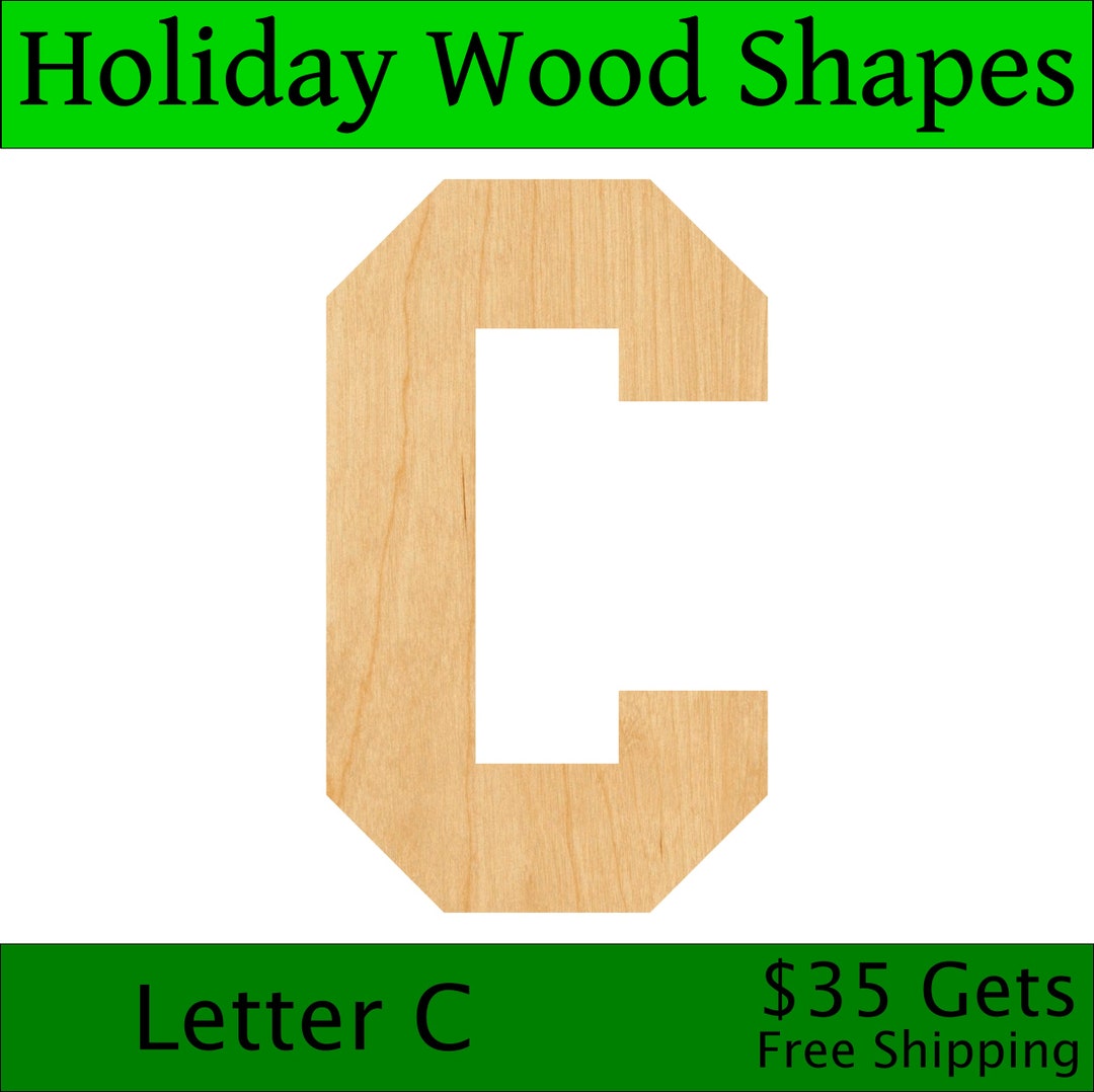 Laser Cut Letter C Wood Blank, Crafting Supplies, Wooden Cutout, DIY ...