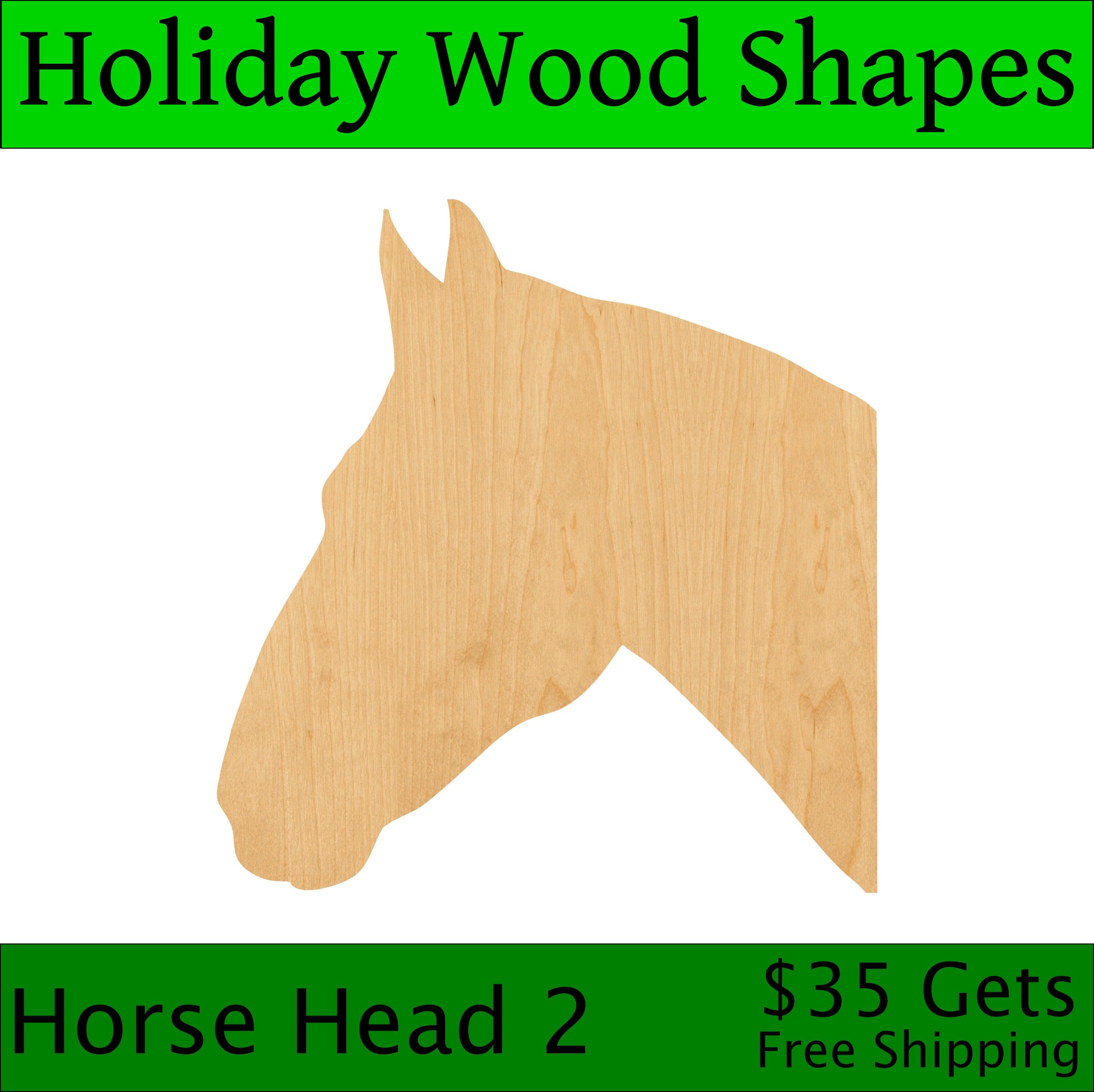 Laser Cut Horse Head Design 2 Wood Blank, Crafting Supplies, Wooden ...