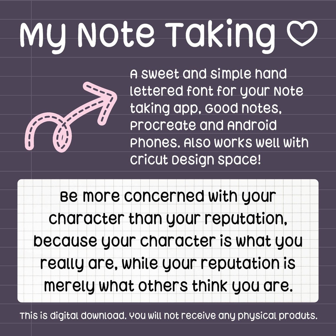 Mynotetaking Simple Font Handwriting Goodnotes Note Taking Cute Font ...