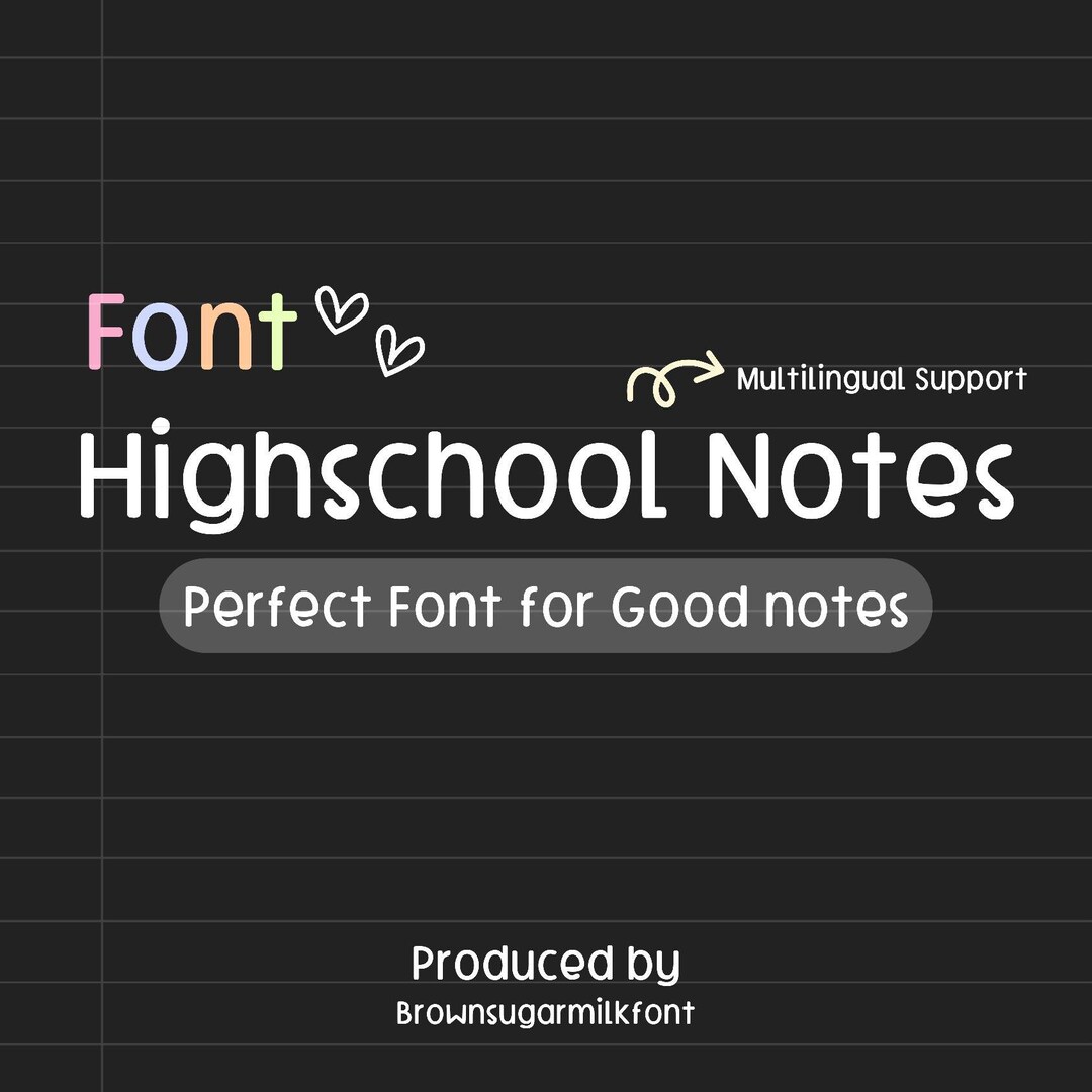 Highschool Notes Simple Font Handwriting Goodnotes Note Taking Cute ...