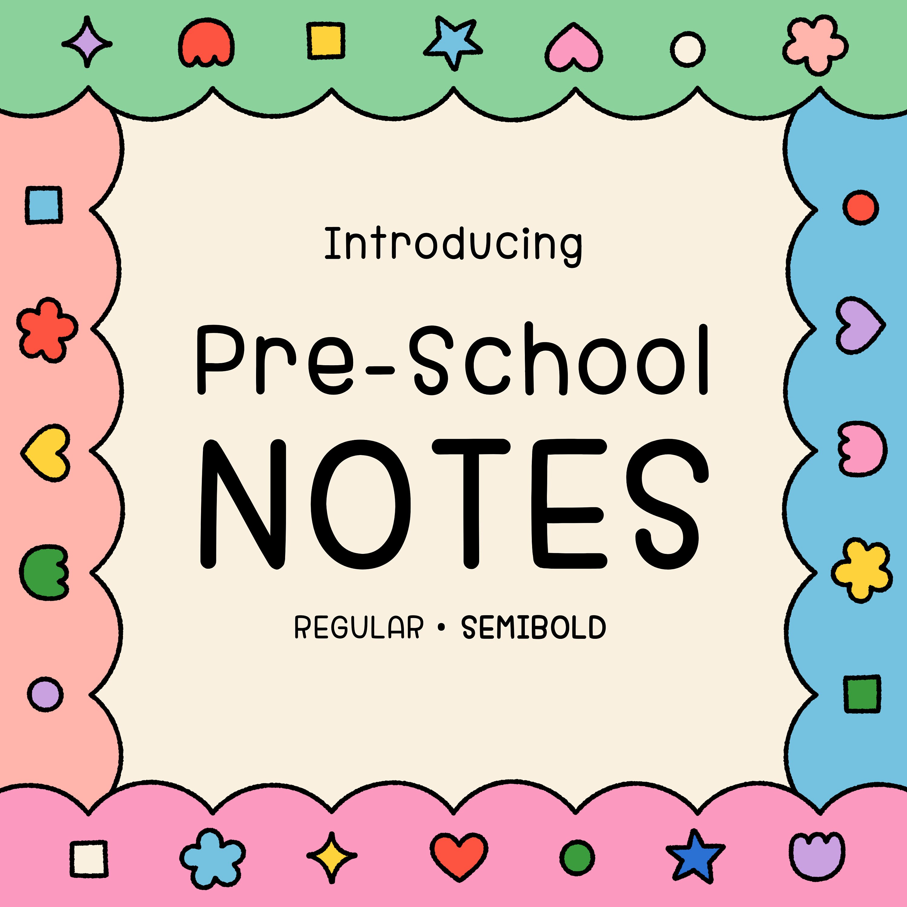 Pre School Notes Simple Font Handwriting Goodnotes Note Taking Cute ...