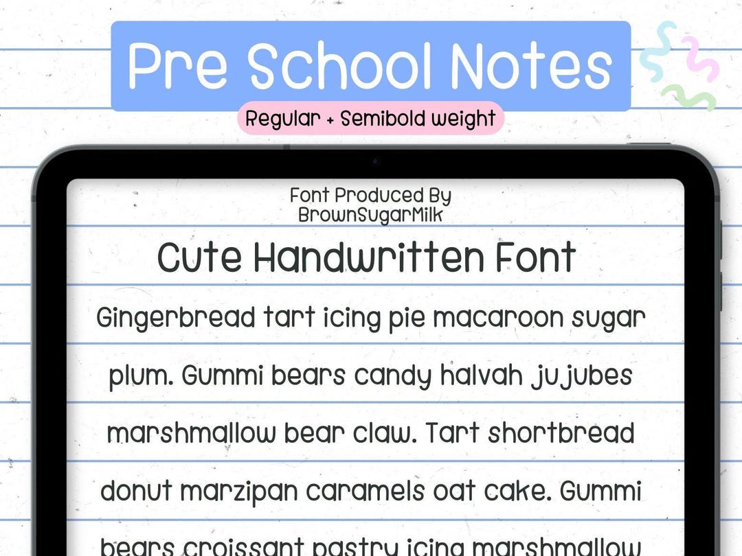 Cute Handwritten Font for Procreate & Goodnotes (TTF Digital Download ...