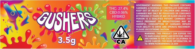 Strain Label Stickers for 3oz Eighth Jars - 1.5" X 6" Jar Wrap Labels ...