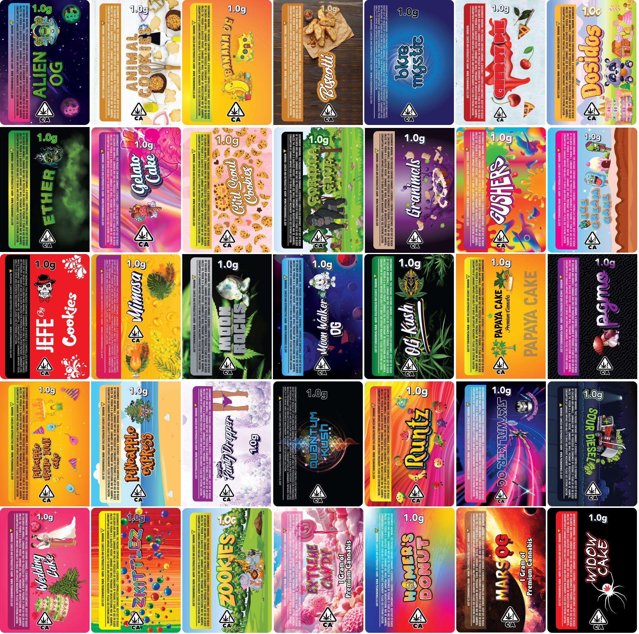 Strain Label Stickers for Plastic Pop Top Preroll Vials - 2.5" X 3.5 ...