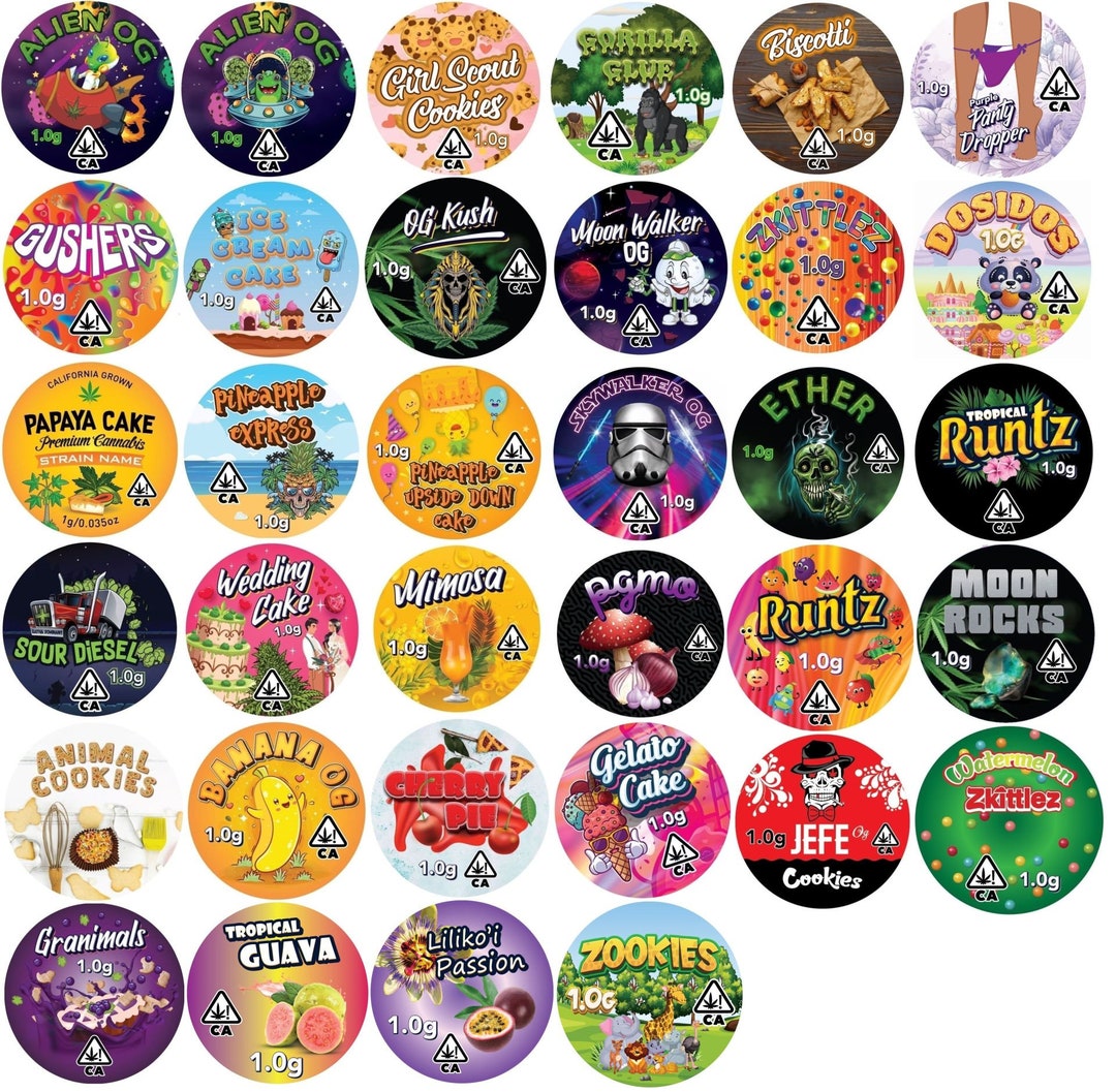 Strain Label Stickers for 9ml Concentrate Jars - 1.5 Inch Diameter - Etsy