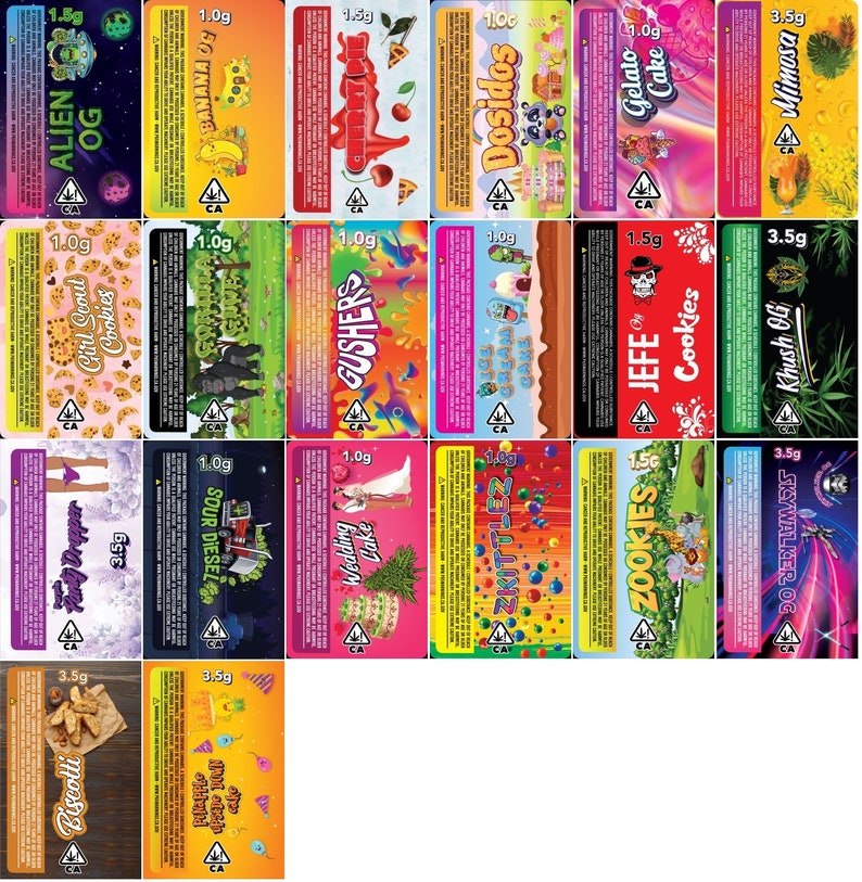 Strain Label Stickers for Glass Preroll Vials Only - Etsy