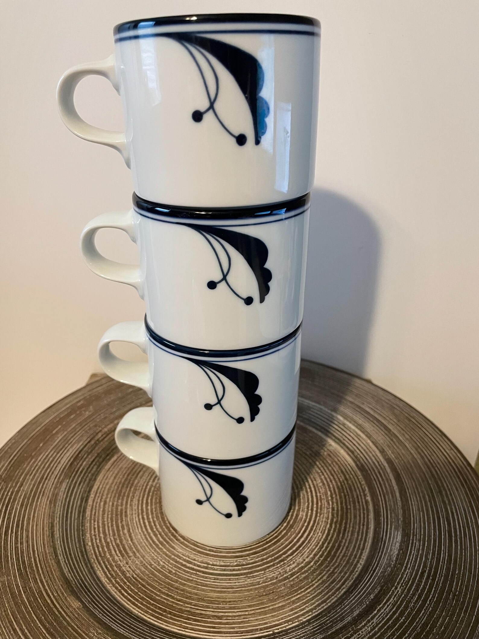Dansk Flora Bayberry Blue Flat Bottom 8 OZ Cups Set of 4 - Etsy