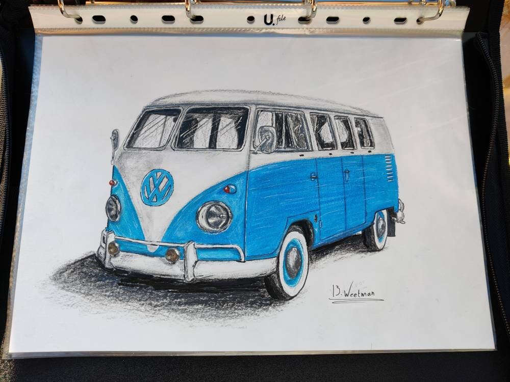 VW Camper Van V-front Split Screen Print - Etsy