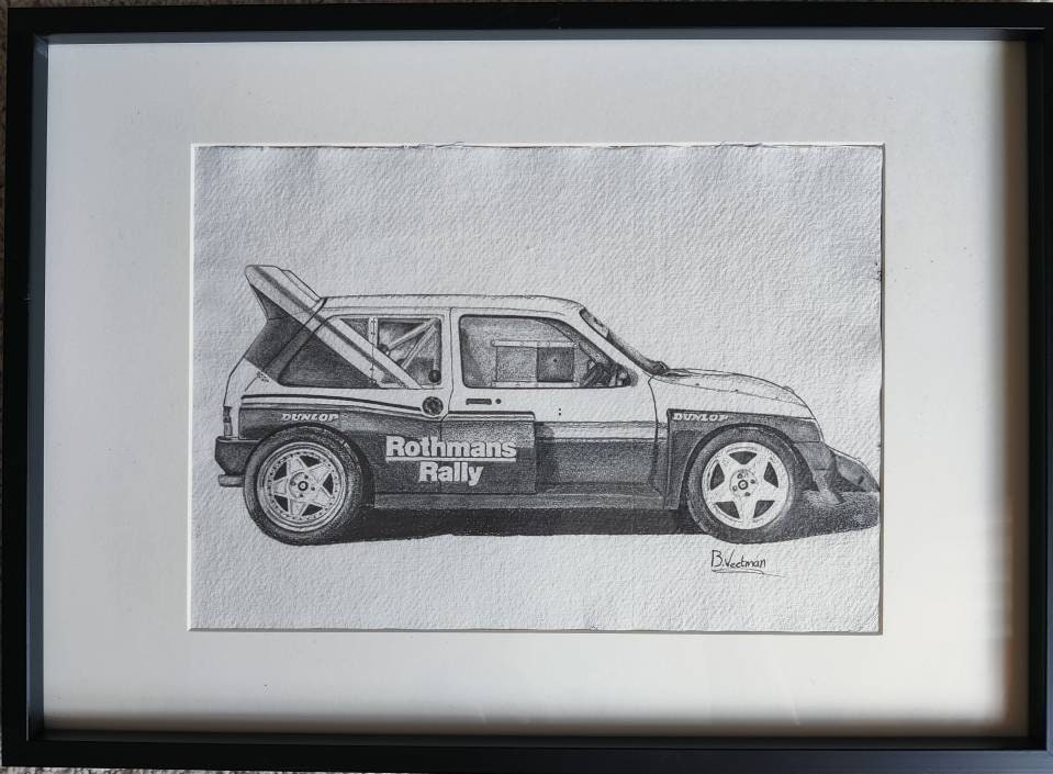 Original MG Metro 6R4 Pencil Drawing on Handmade Paper - Etsy Australia