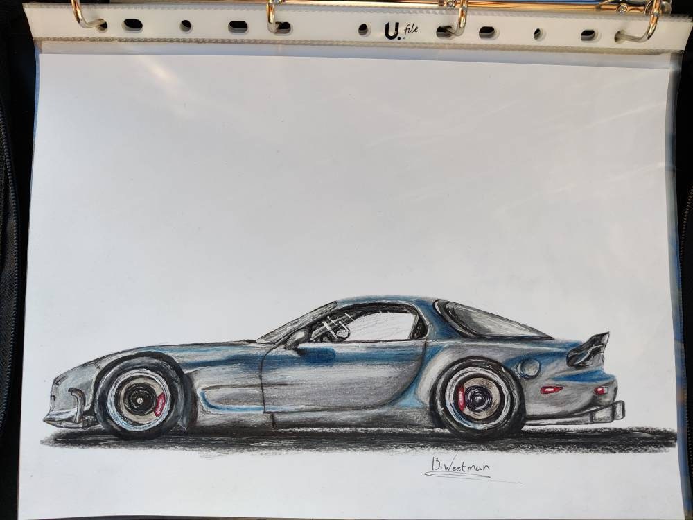 Rob Dahm 4 Rotor RX-7 Drawing Print - Etsy