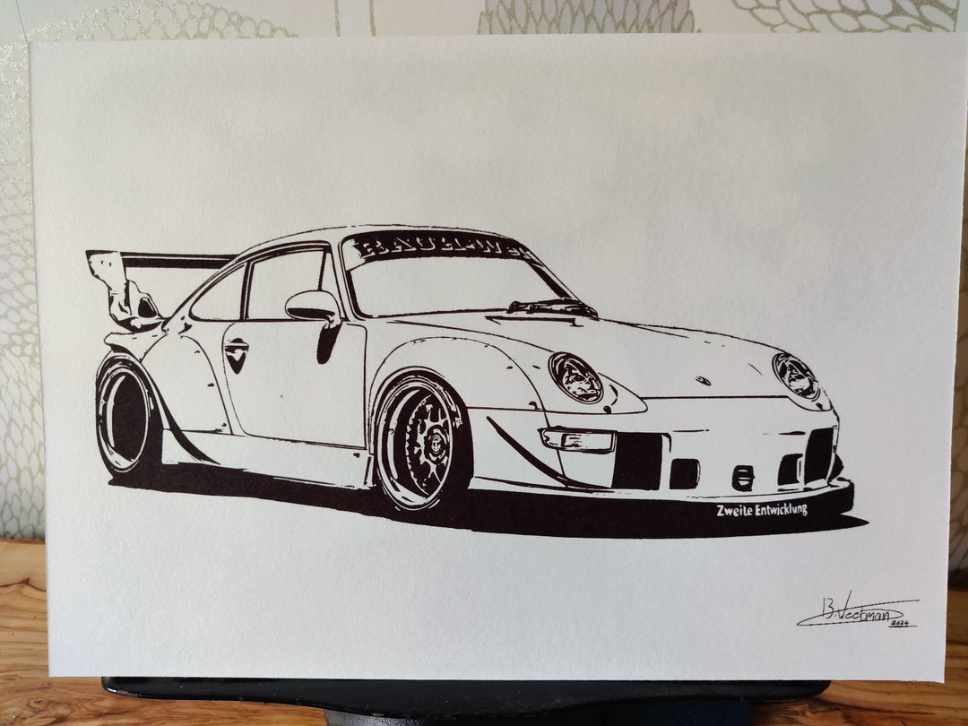 Porsche 911 RWB Line Art Print - Etsy