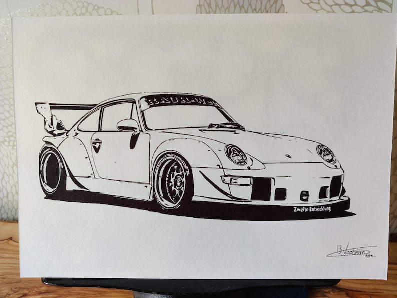 Porsche 911 RWB Line Art Print - Etsy
