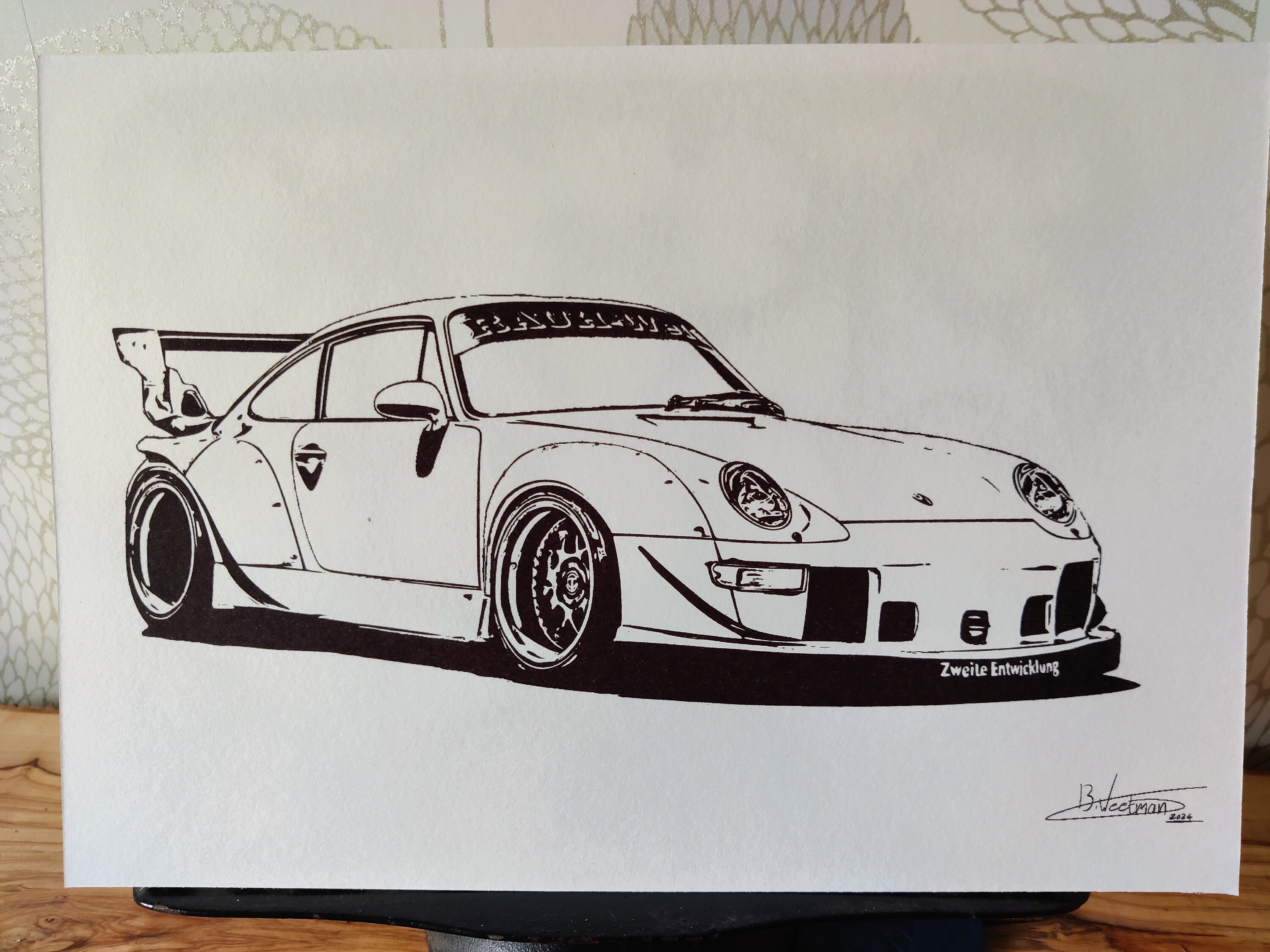 Porsche 911 RWB Line Art Print - Etsy