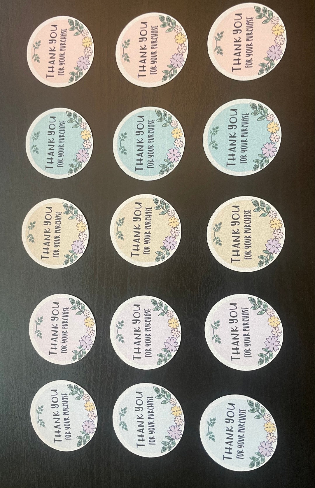 Thank You for Your Purchase Stickers | Cheap Colorful Watercolor ...