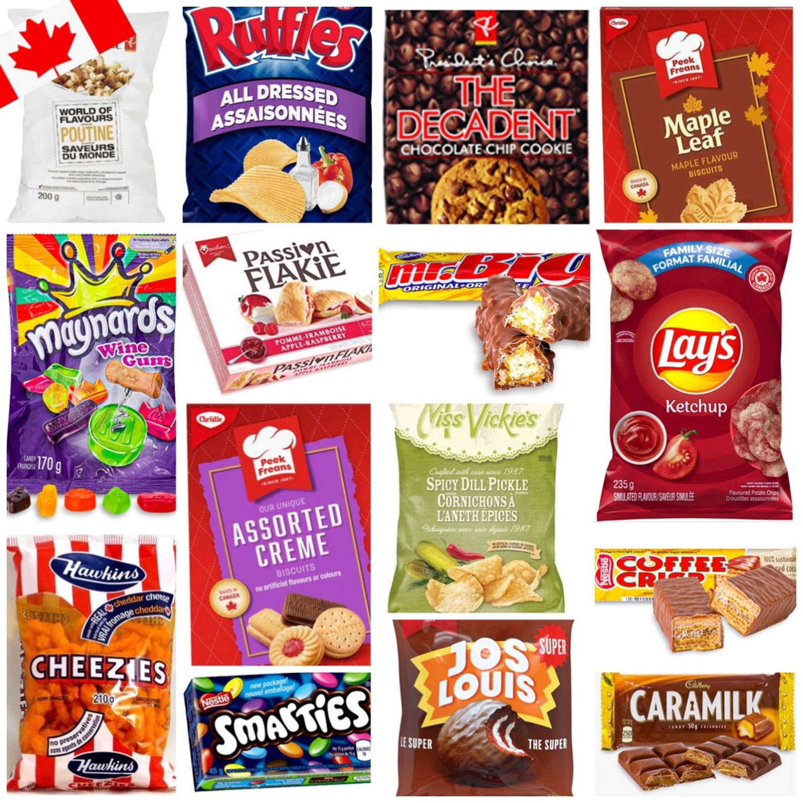 O Canada Deluxe Canadian Snack Box! FULL SIZE Chips, Chocolate, Cookies ...
