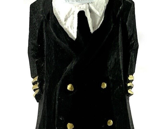 Hand Carved Wooden Sea Captain Figurine Nautical Folk Art 7” Maritime ...