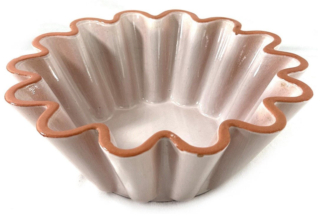 Vintage Emile Henry France Scalloped Pottery Bowl Pink Terracotta 8.5 ...