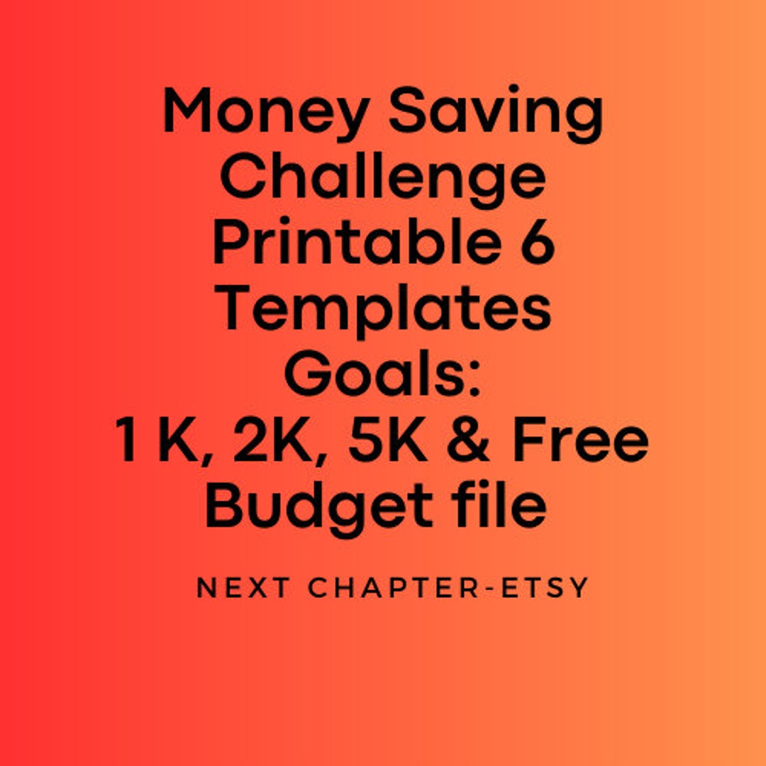 Money Saving Challenge Printable (1K, 2k, 5K) | 6 Templates | Savings ...