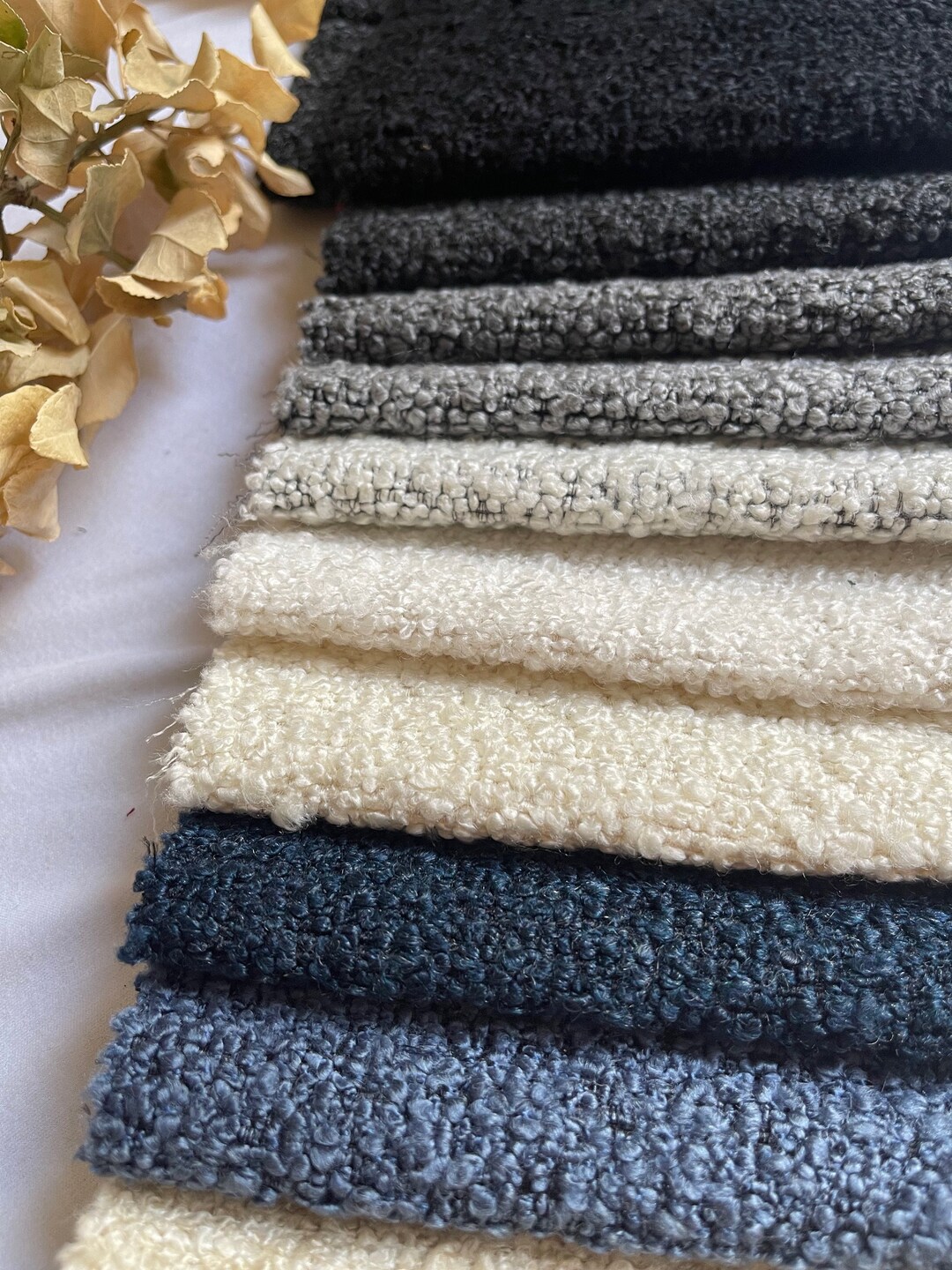 23 Colors Heavy Elegant Upholstery Boucle Fabric by the Yards, Puffy ...