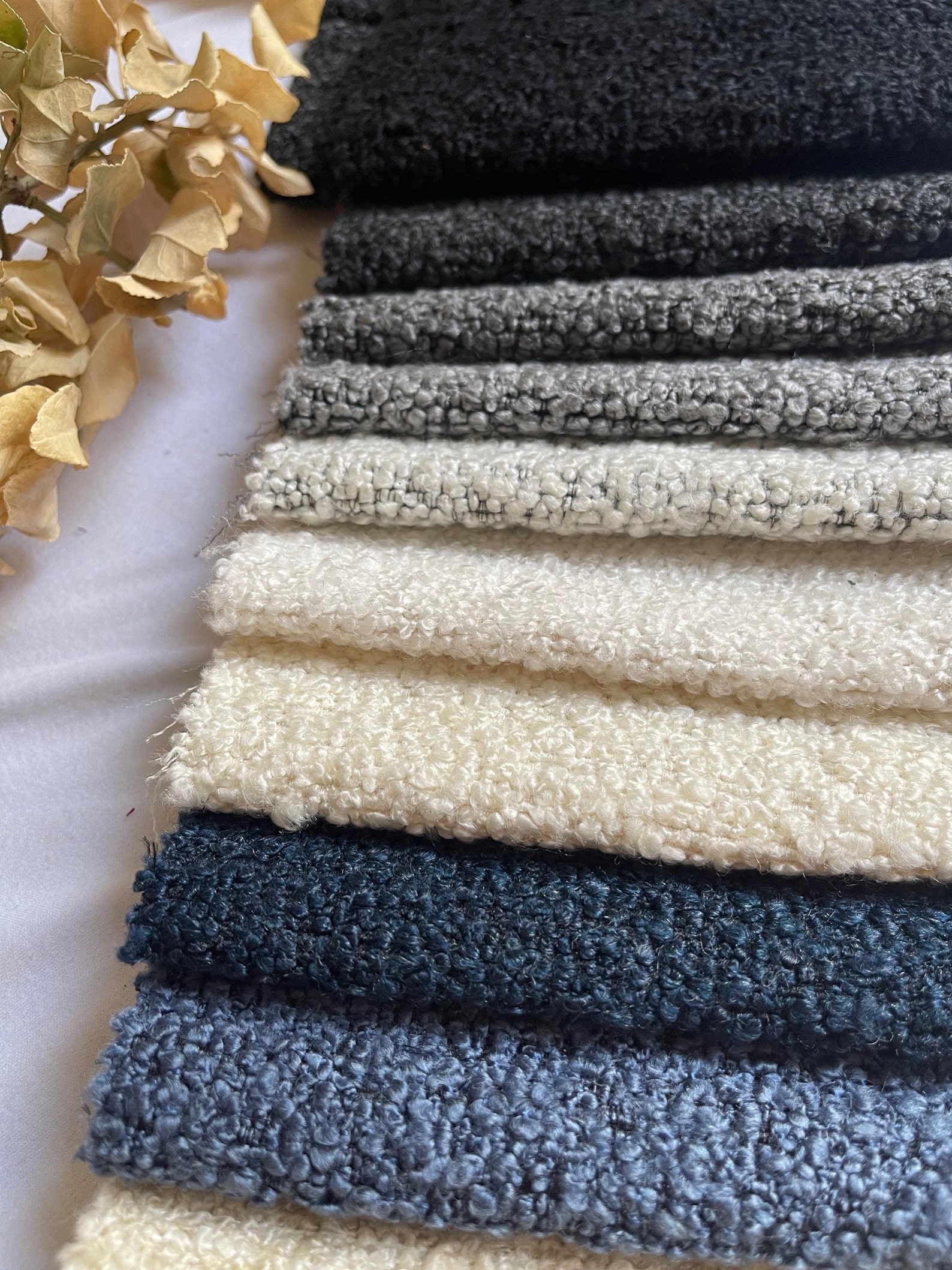 23 Colors Heavy Elegant Upholstery Boucle Fabric by the Yards, Puffy ...