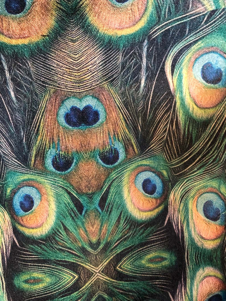 Peacock Feathers Velvet Fabric: Elegant Upholstery Material Fabric by ...