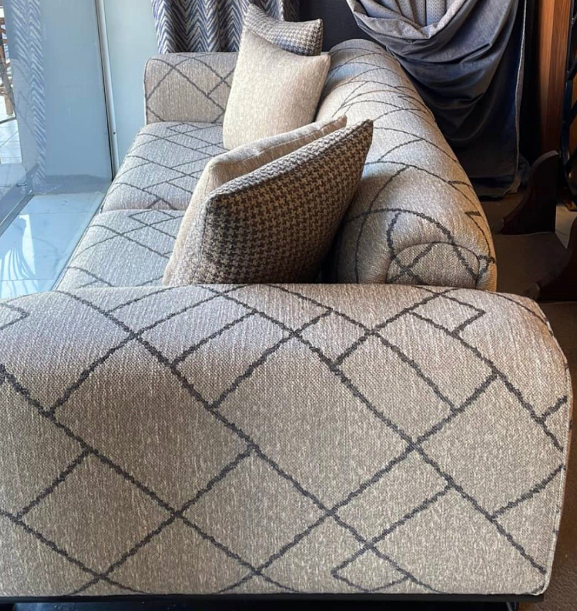 Soft Hard Wearing Upholstery Linen Fabric by the Yards, Geometric ...