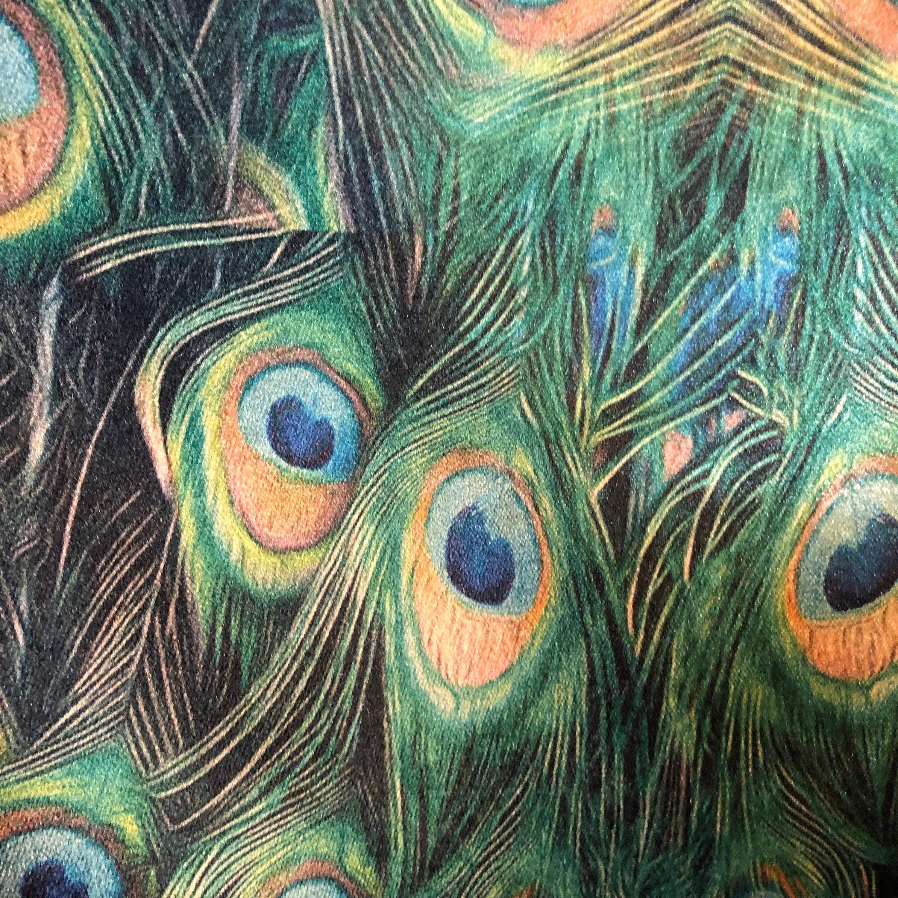 Peacock Feathers Velvet Fabric: Elegant Upholstery Material Fabric by ...