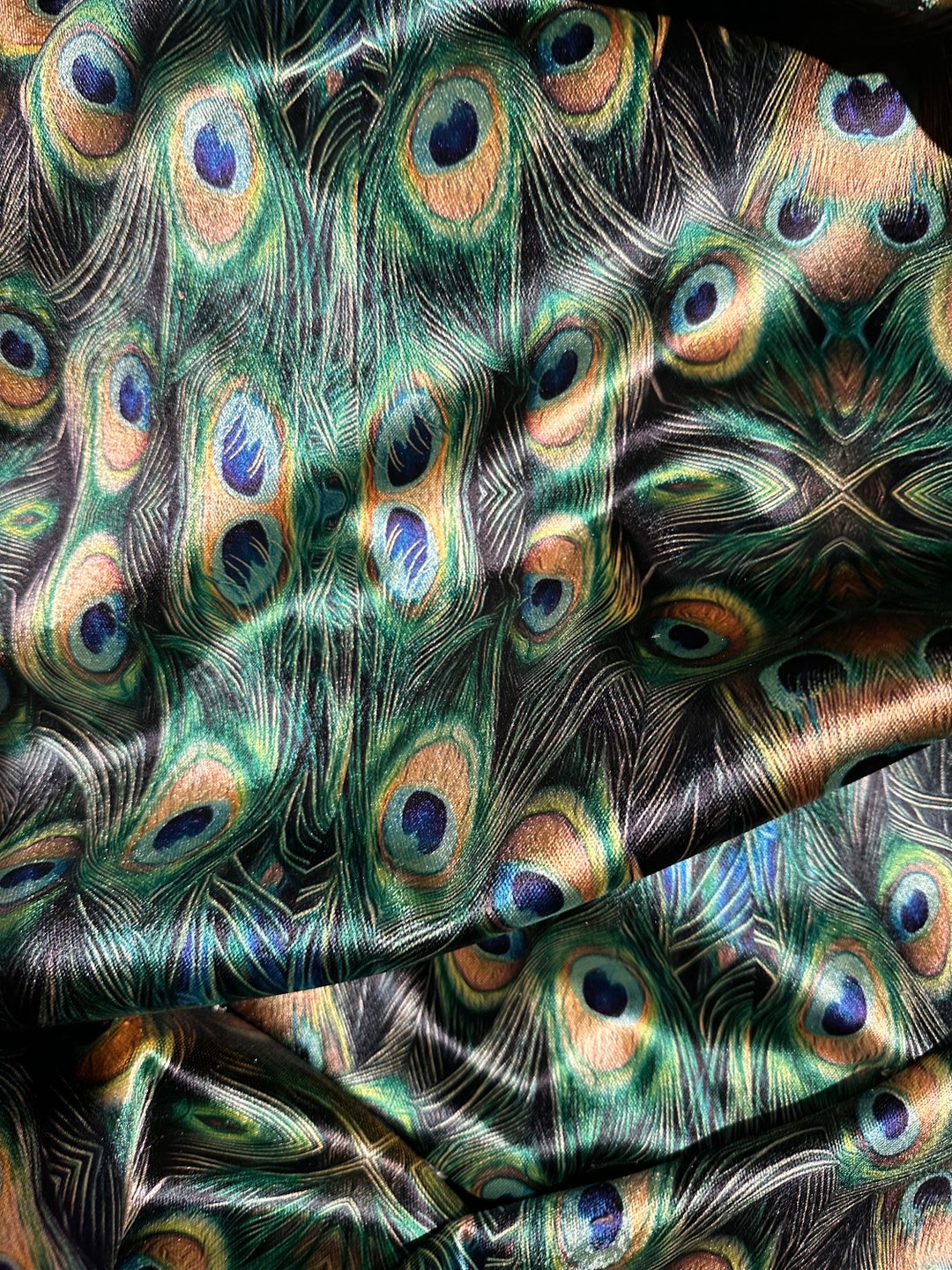 Peacock Feathers Pattern Upholstery Velvet Print Fabric by the Yards ...