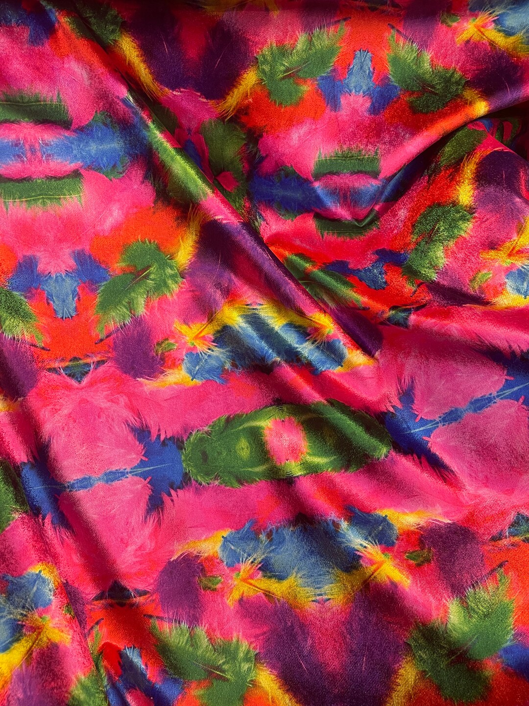 Colorful Feathers Velvet Upholstery Fabric: Art Home Decor Fabric by ...