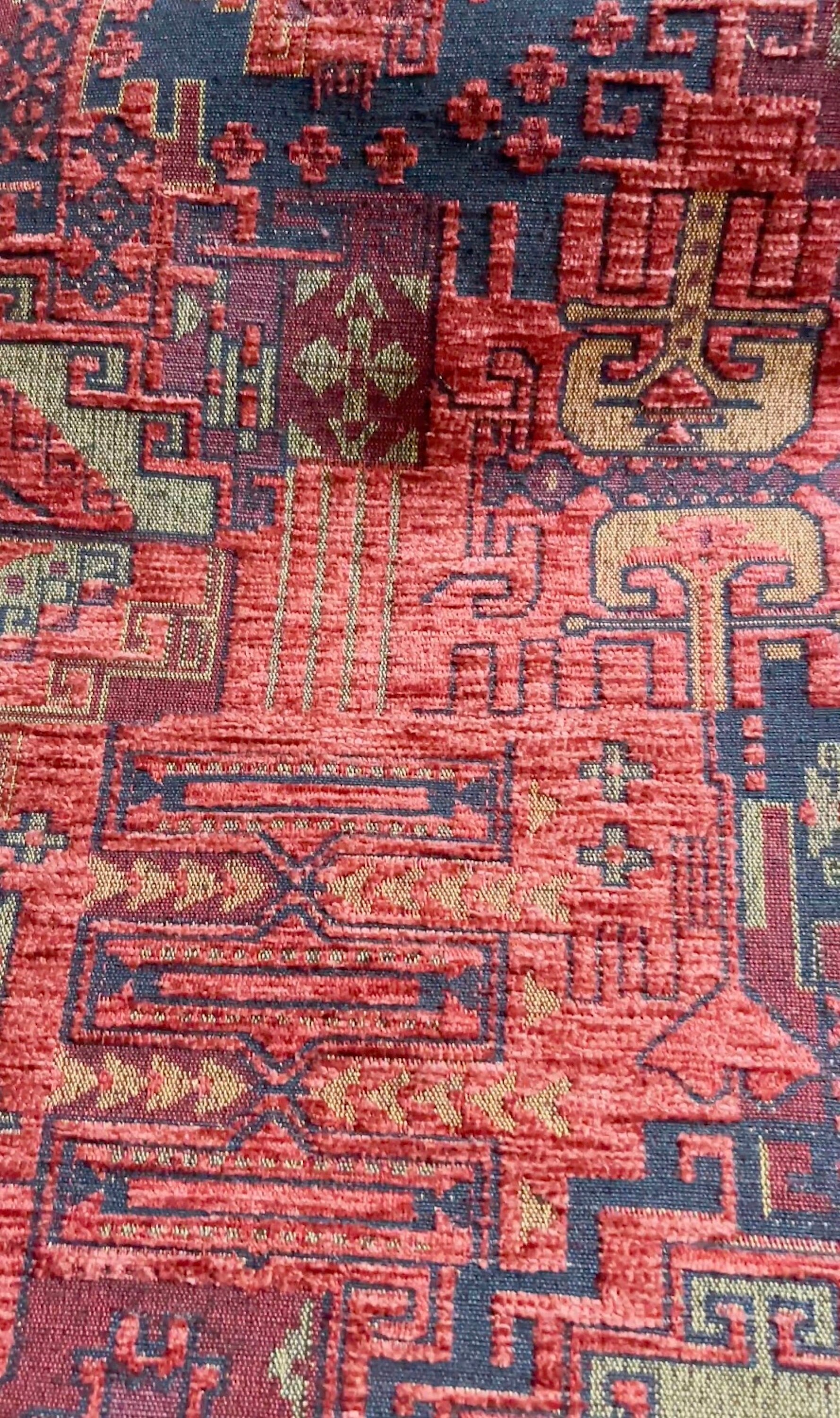 Orange Ethnic Upholstery Chenille Tapestry Fabric by the - Etsy
