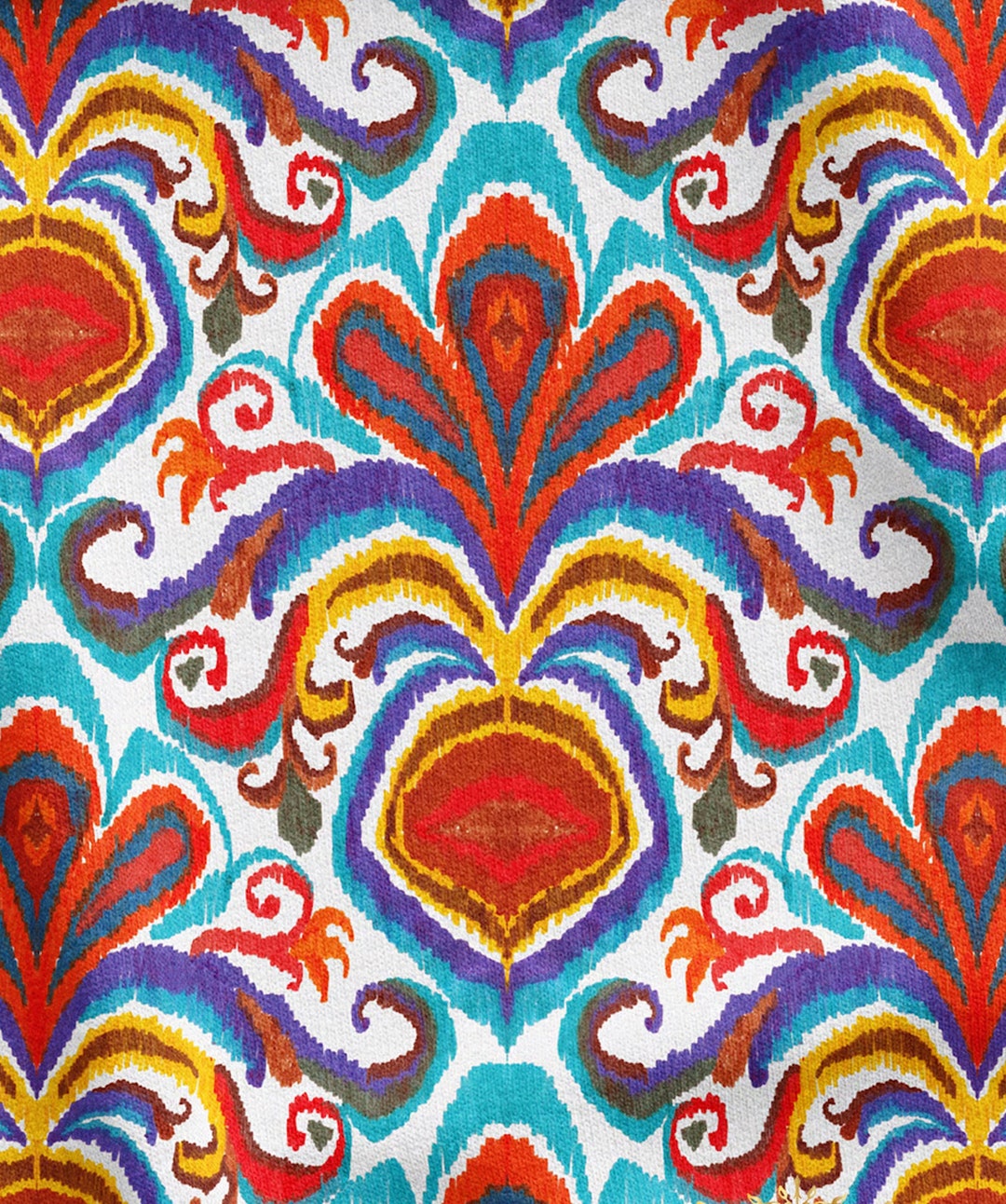 Colorful Ikat Pattern Upholstery Print Fabric, Ethnic Home Decor Fabric ...