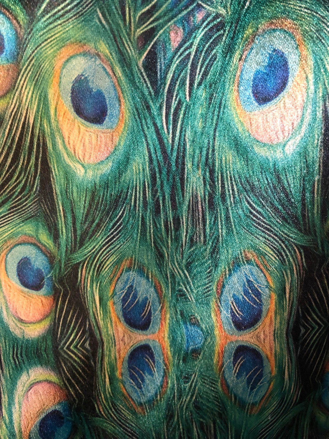 Peacock Feathers Velvet Fabric: Elegant Upholstery Material Fabric by ...
