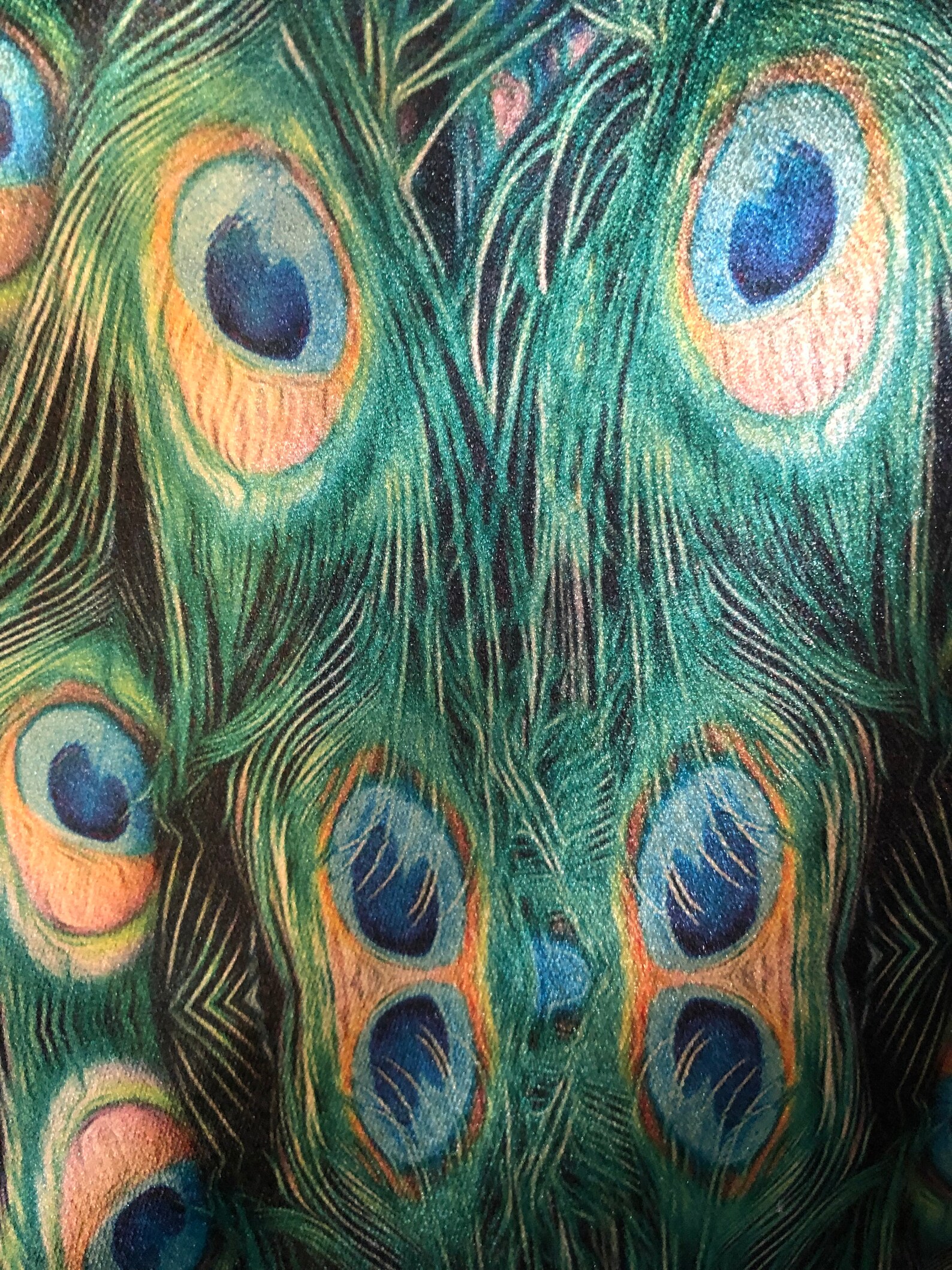 Peacock Feathers Velvet Fabric: Elegant Upholstery Material Fabric by ...