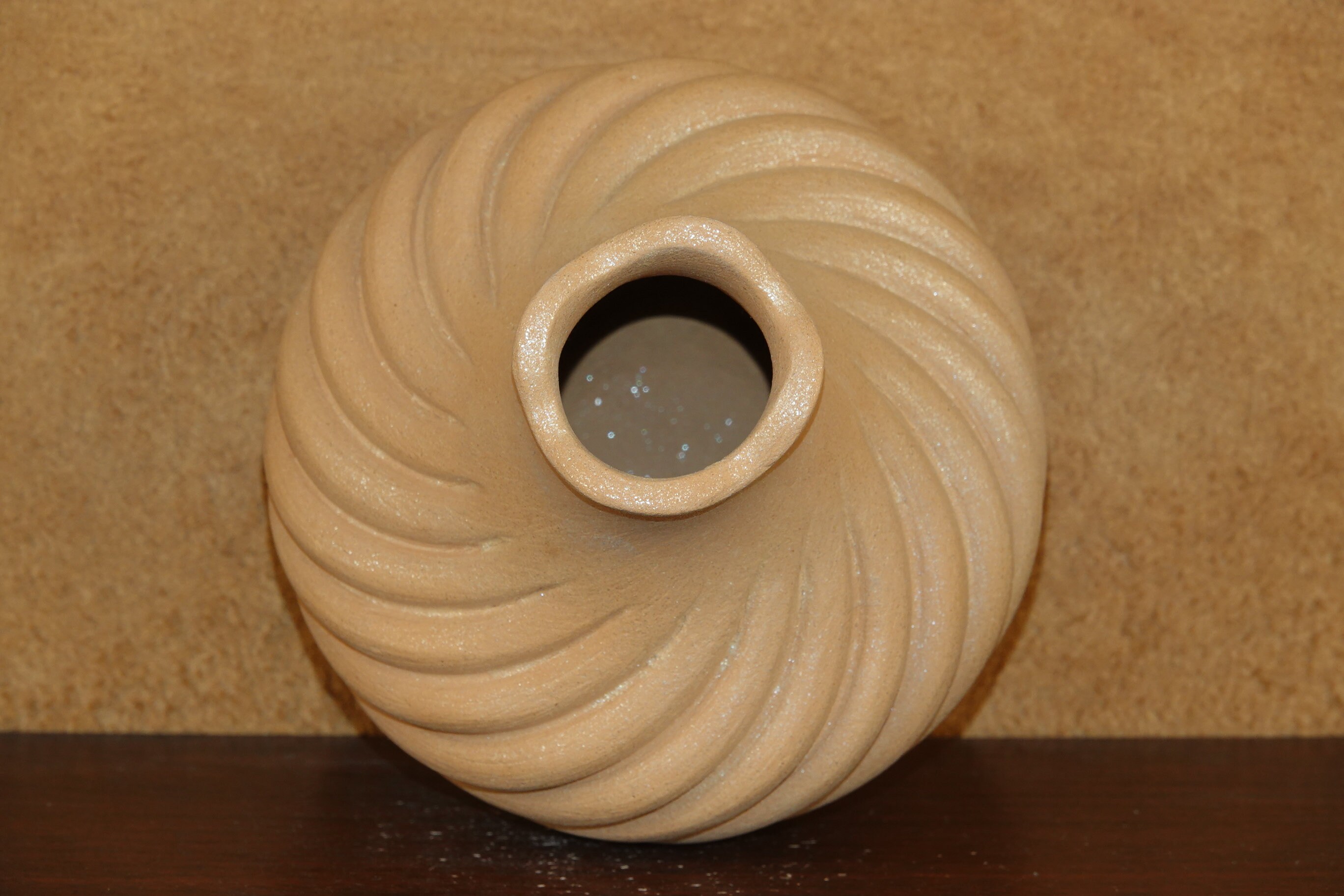 Melon Swirl Pot by Emma Yepa, Wonderfully Formed Piece, Micaceous Clay ...