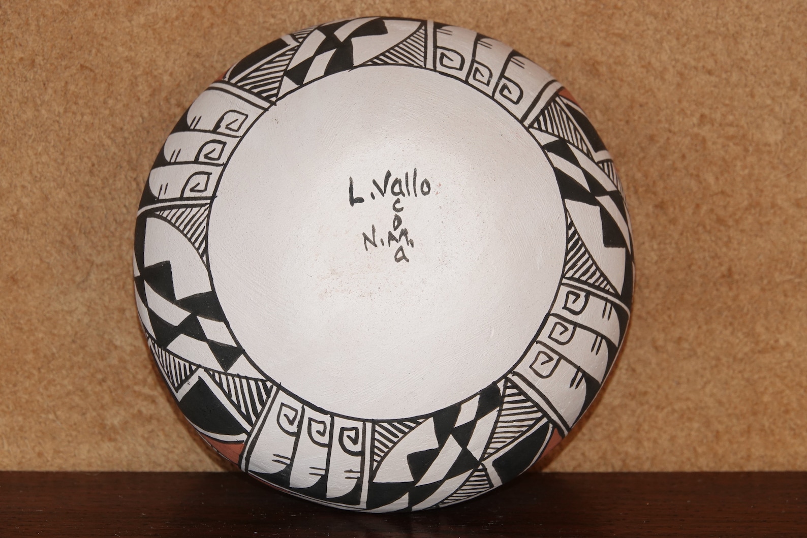 Acoma Seed Pot by Leland Vallo, 2" Tall, 3.5" Diameter. Neat Polychrome ...