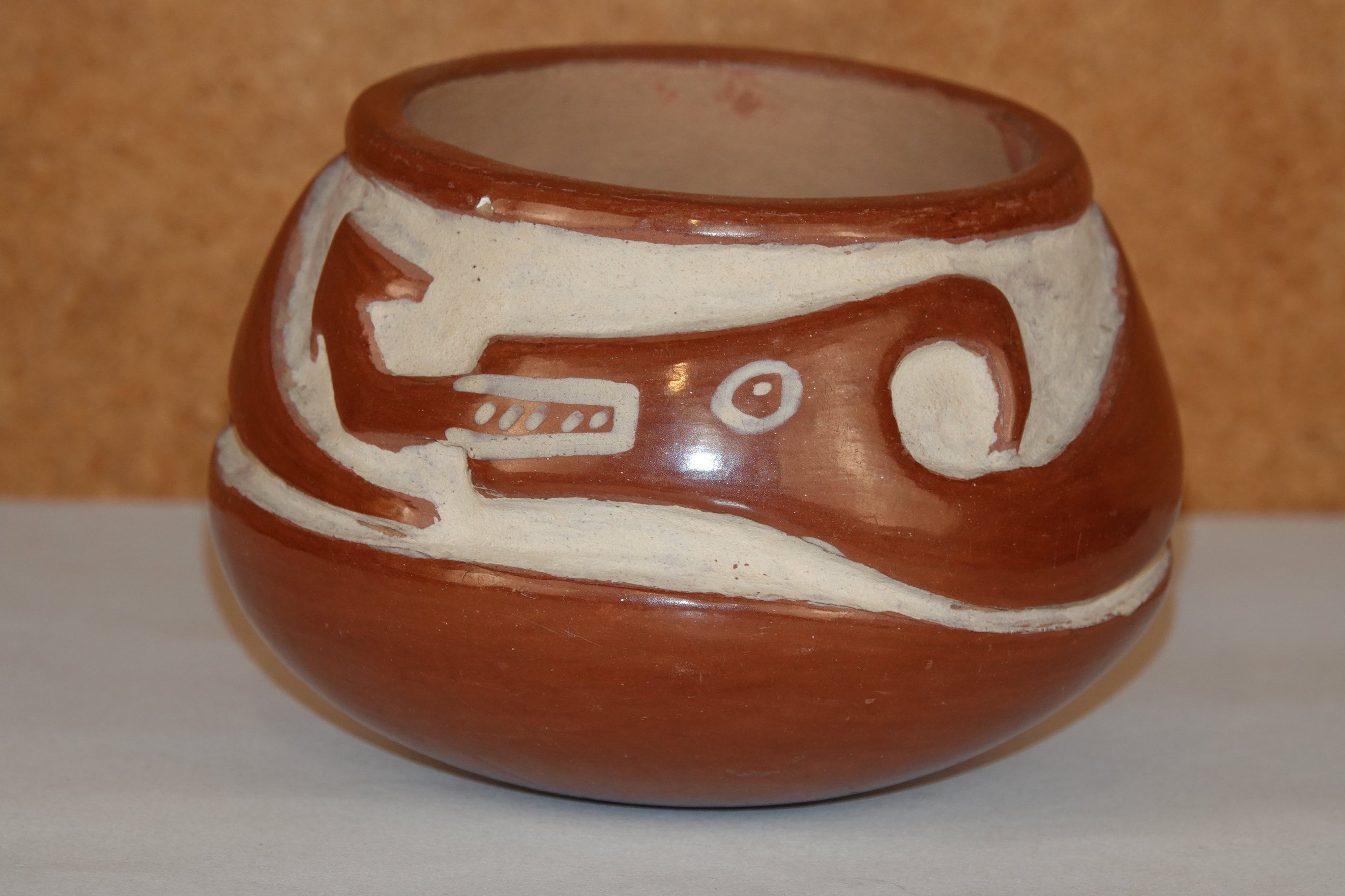 Vintage Etched Avanyu Redware by Juanita Montoya, San Ildefonso Pueblo ...
