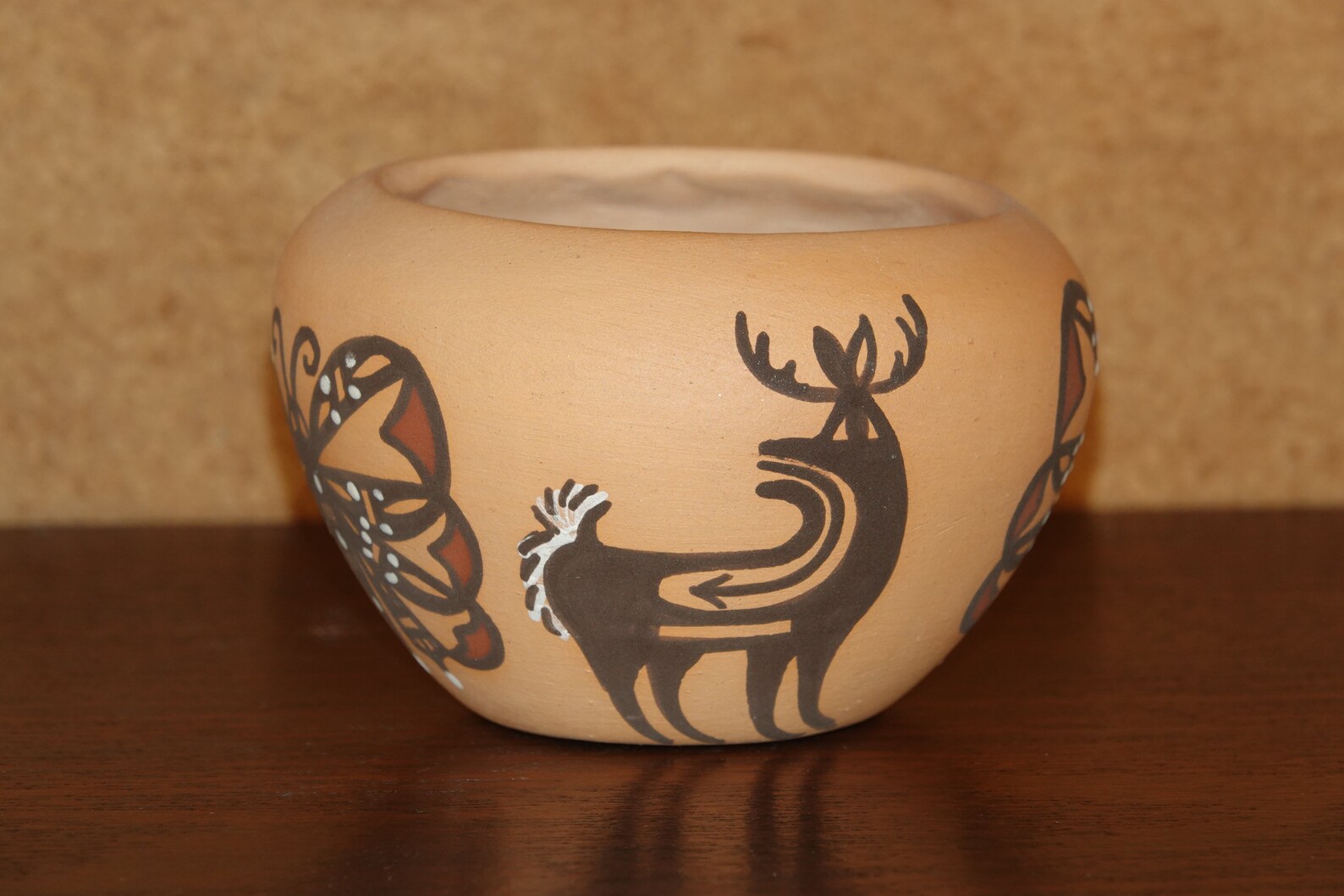 Zuni Pueblo Pot by Tara Edaakie, Zuni Deer and Butterfly, 3" Dia. - Etsy