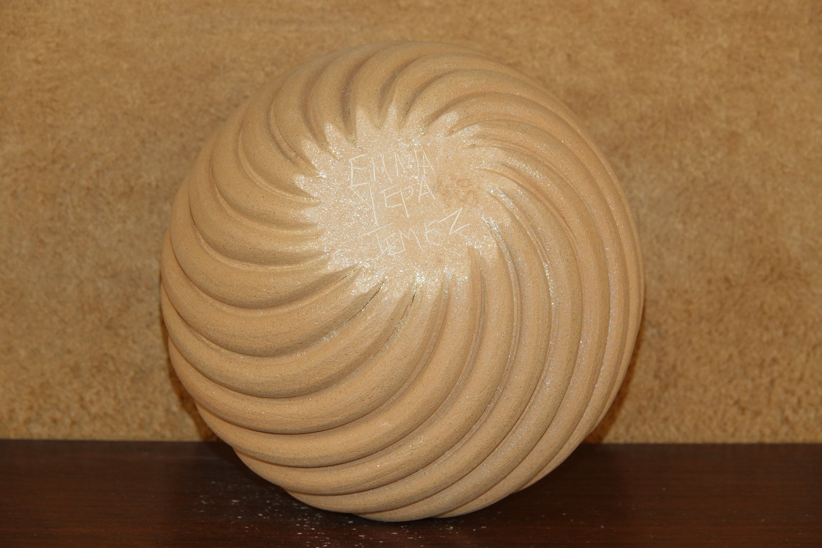 Melon Swirl Pot by Emma Yepa, Wonderfully Formed Piece, Micaceous Clay ...