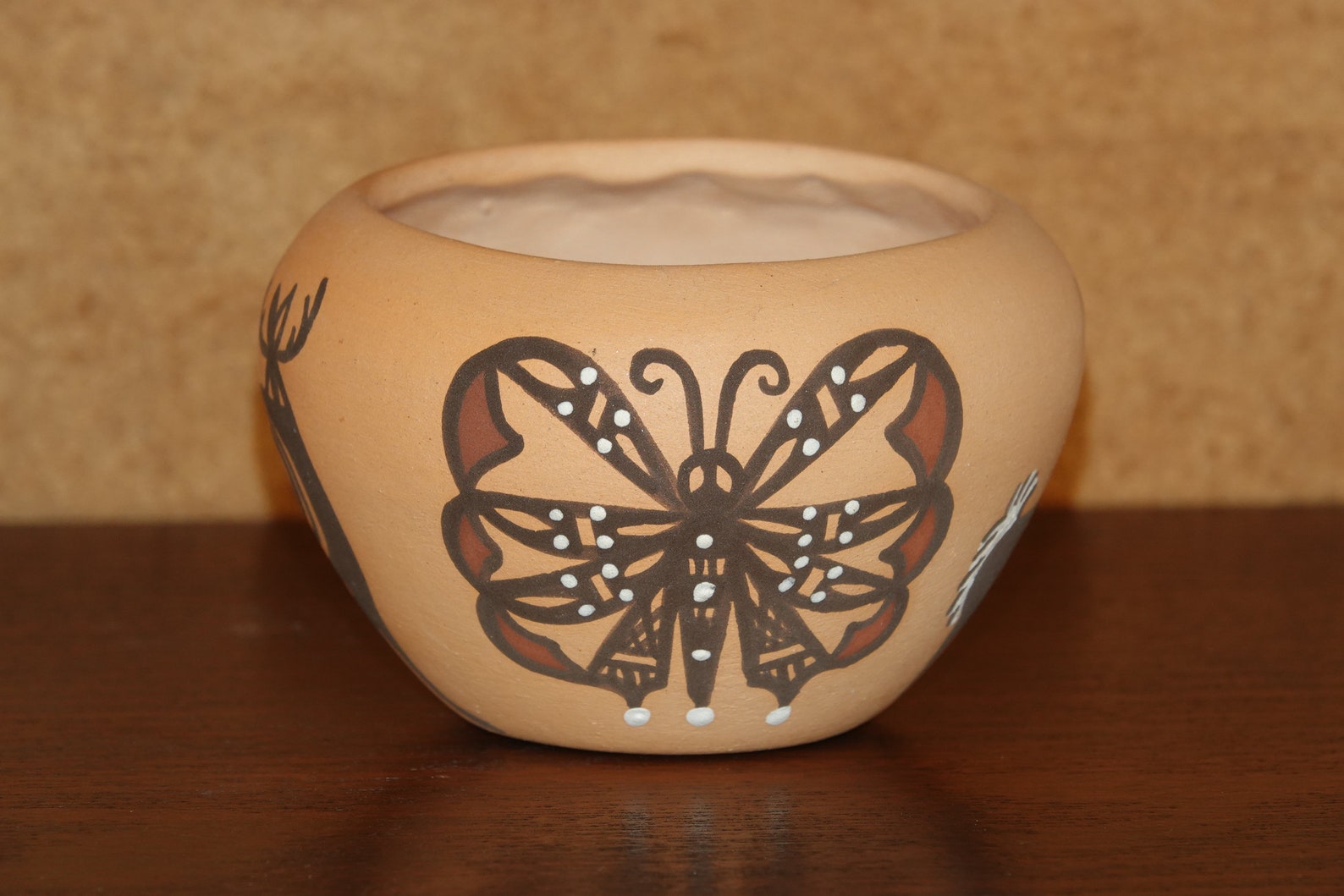 Zuni Pueblo Pot by Tara Edaakie, Zuni Deer and Butterfly, 3" Dia. - Etsy