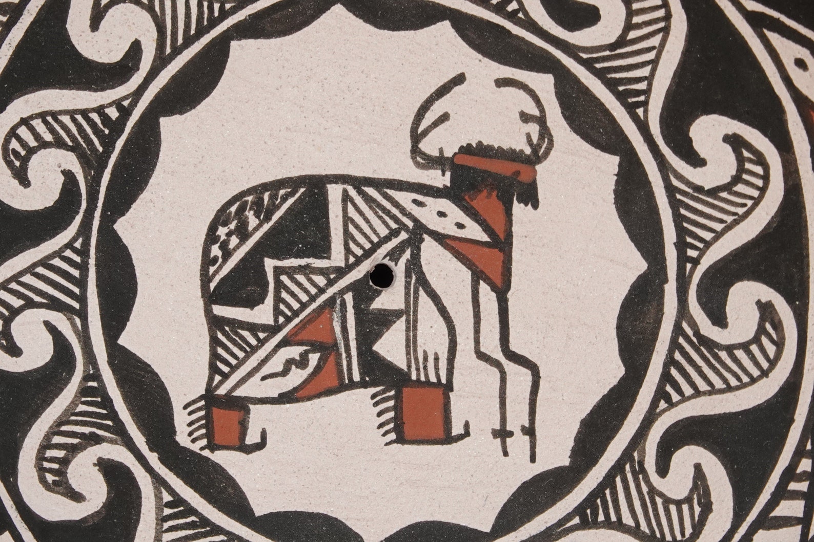 Acoma Seed Pot by Leland Vallo, 2" Tall, 3.5" Diameter. Neat Polychrome ...