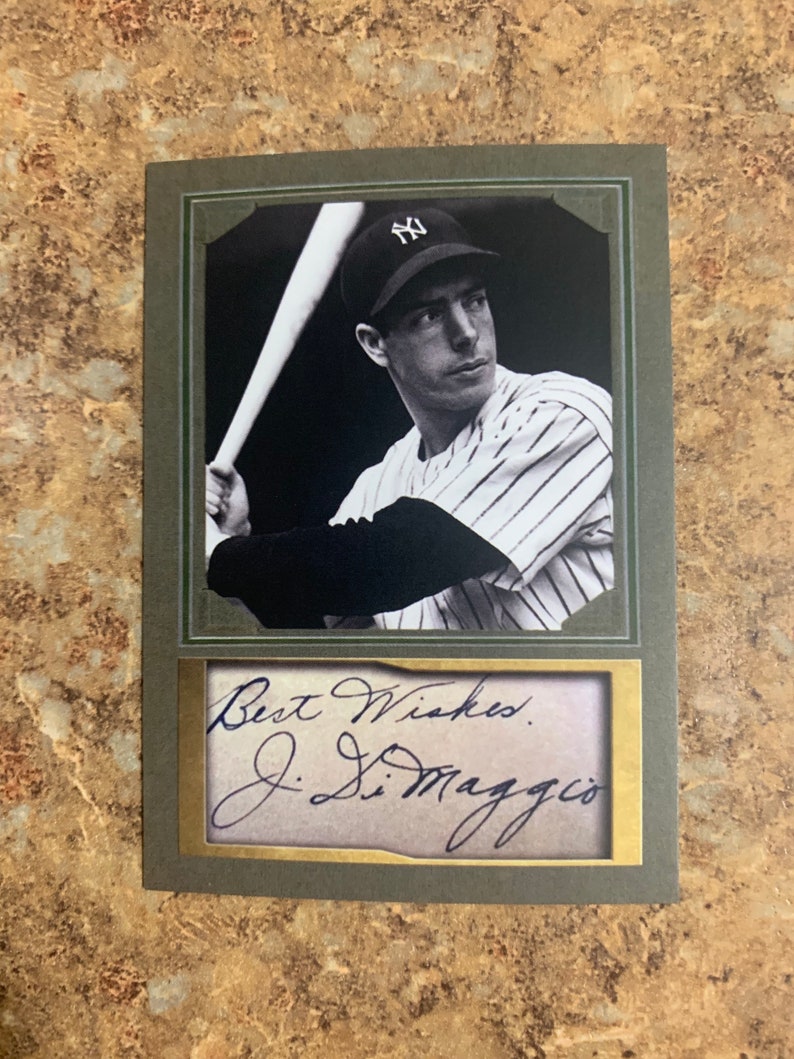 Joe Dimaggio Legends Portrait Card Facsimile Autograph Auto HOF NY ...