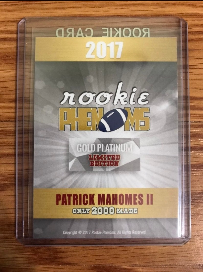 2017 Patrick Mahomes Rookie Phenoms Gold Platinum RC /2000 - Etsy