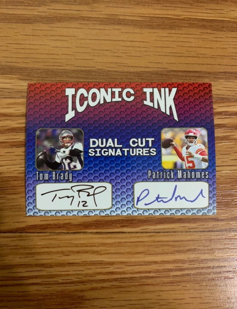 Patrick Mahomes Tom Brady Iconic Ink Facsimile Auto Patriots Chiefs - Etsy