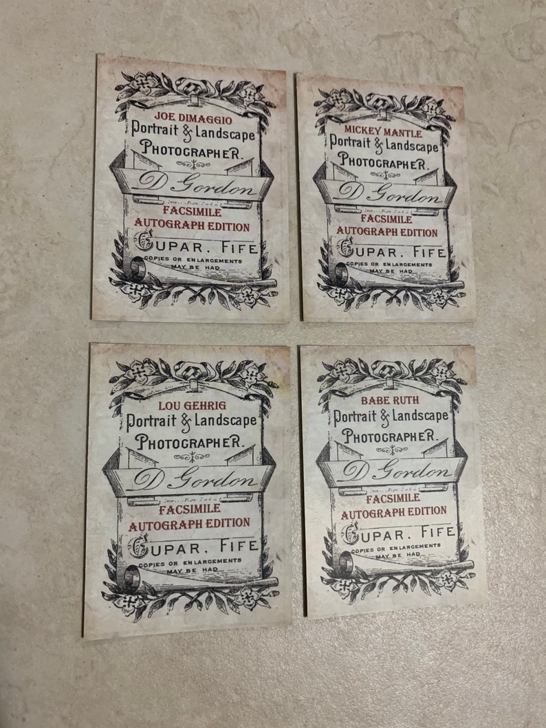 Babe Ruth Mickey Mantle Joe Dimaggio Lou Gehrig Facsimile Auto Yankees ...