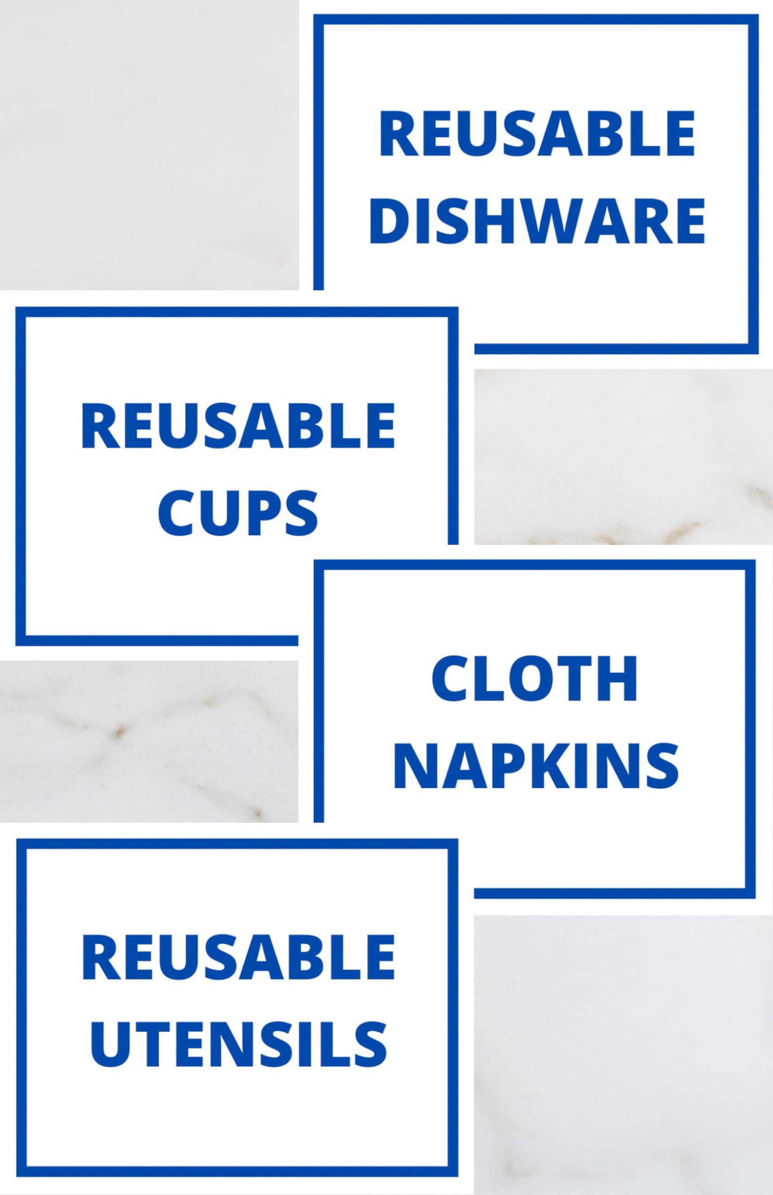 Zero Waste Party Pack Signs - Landfill - Recycle - Compost - Reusable ...