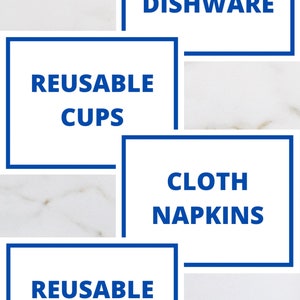 Zero Waste Party Pack Signs - Landfill - Recycle - Compost - Reusable ...