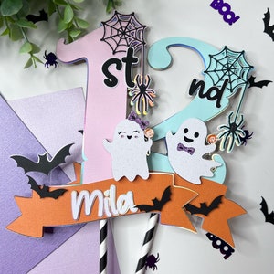 Halloween Cake Topper, Ghost Birthday Theme, Halloween Birthday Party ...